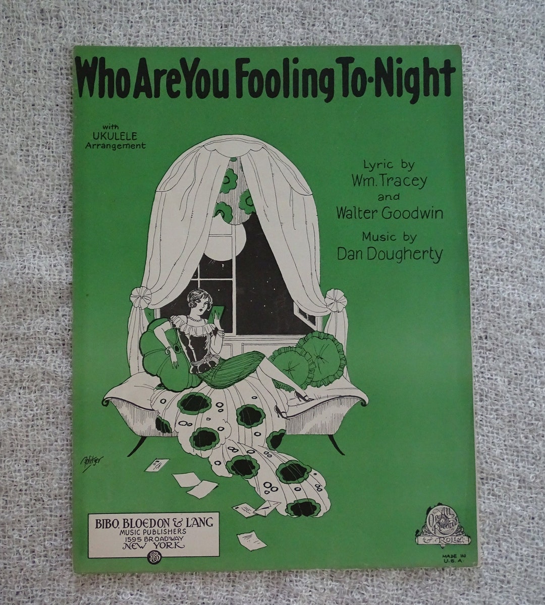 Antique 1927 Sheet Music, Art Deco Graphics, Frameable Politzer Artwork ...