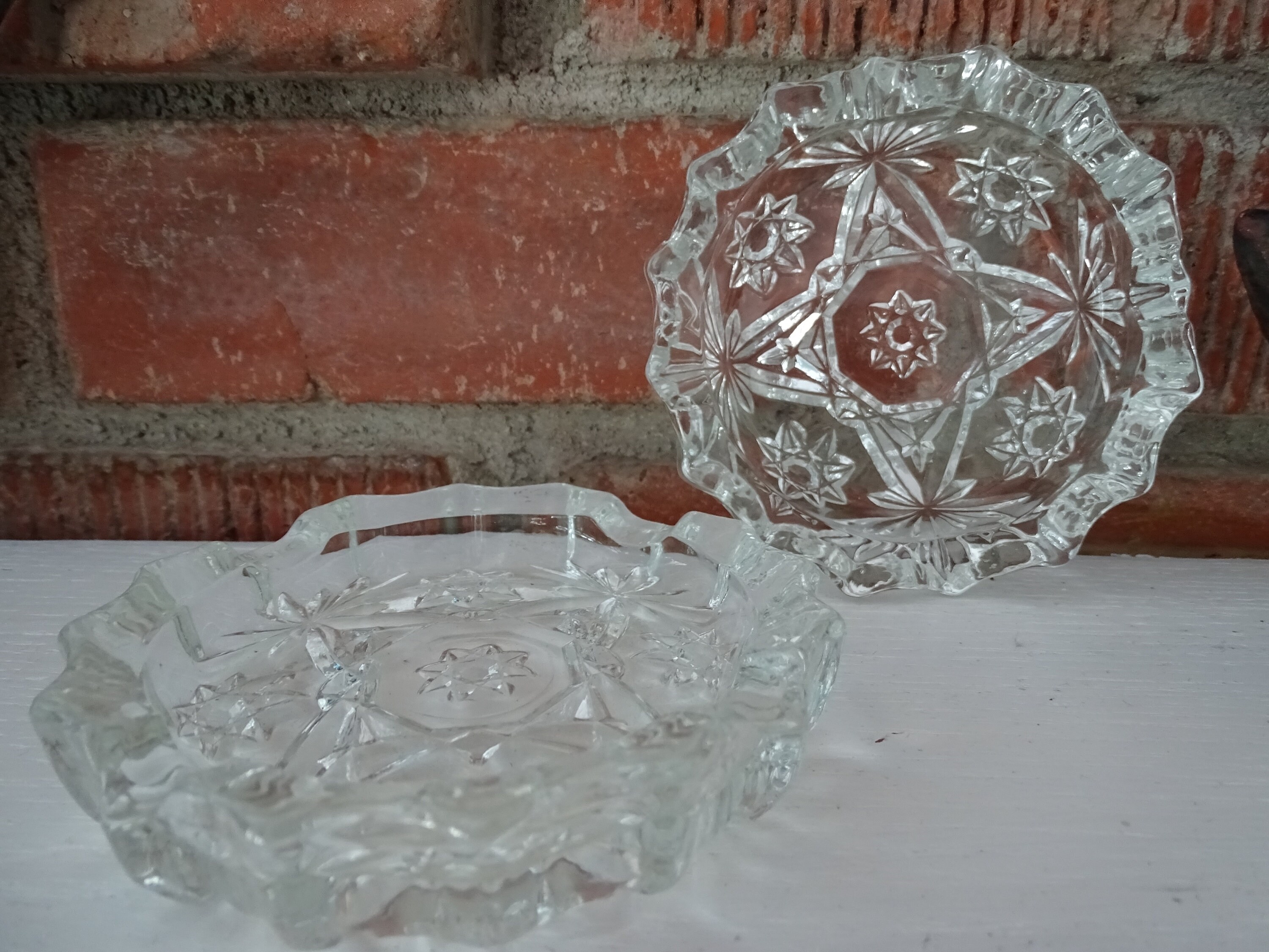 Vintage Cut Glass Coasters 1960's Glass Ashtrays Mid | Etsy