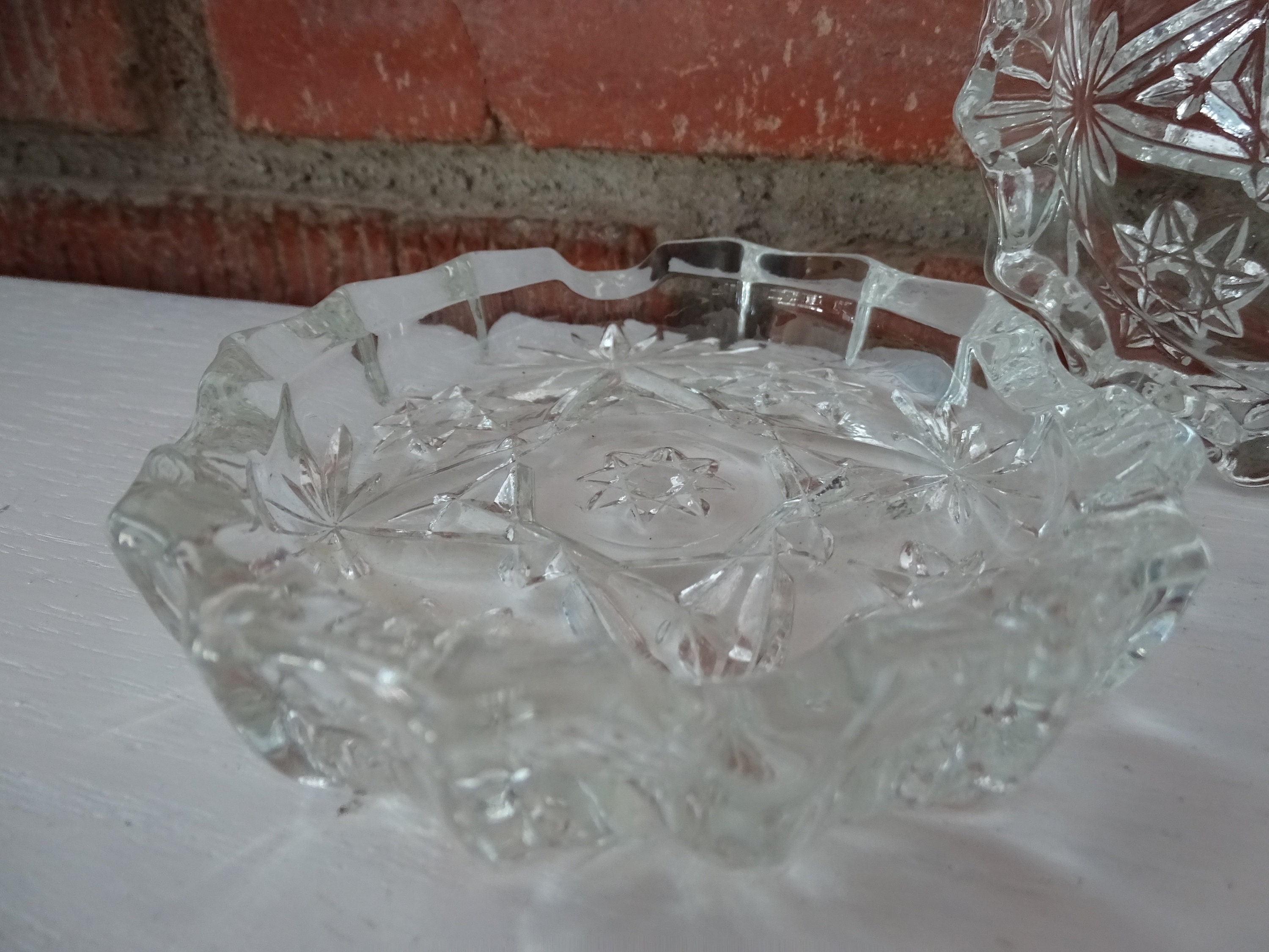 Vintage Cut Glass Coasters 1960's Glass Ashtrays Mid | Etsy