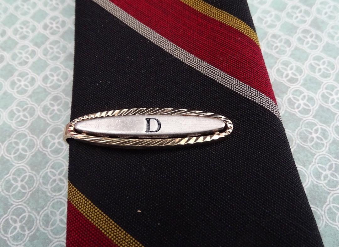 Vintage Initial d Tie Clip, Mid Century Shields Tie Clip, 5th Avenue ...