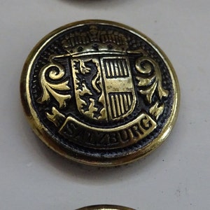Vintage Salzburg Shield Buttons Set of 4 Metal Fasteners - Etsy