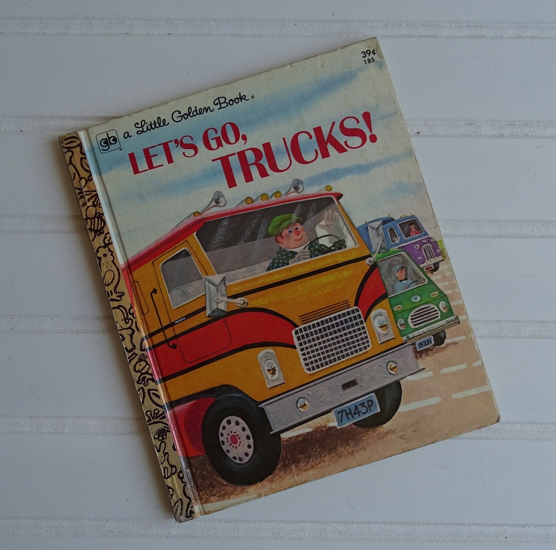 Let's Go Trucks, Vintage Children's Book, 1973 Kid's Book About Trucks ...