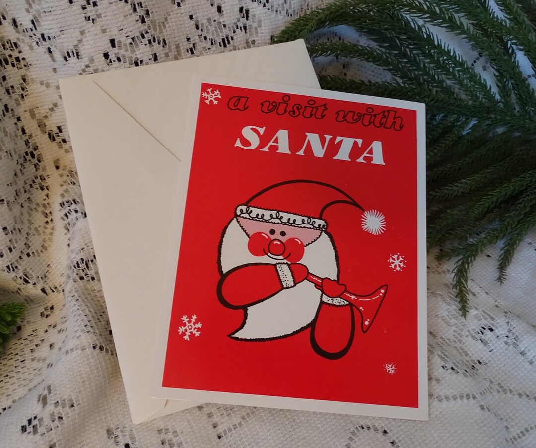 Vintage Santa Photo Card, Visit With Santa Greeting, Picture Insert ...