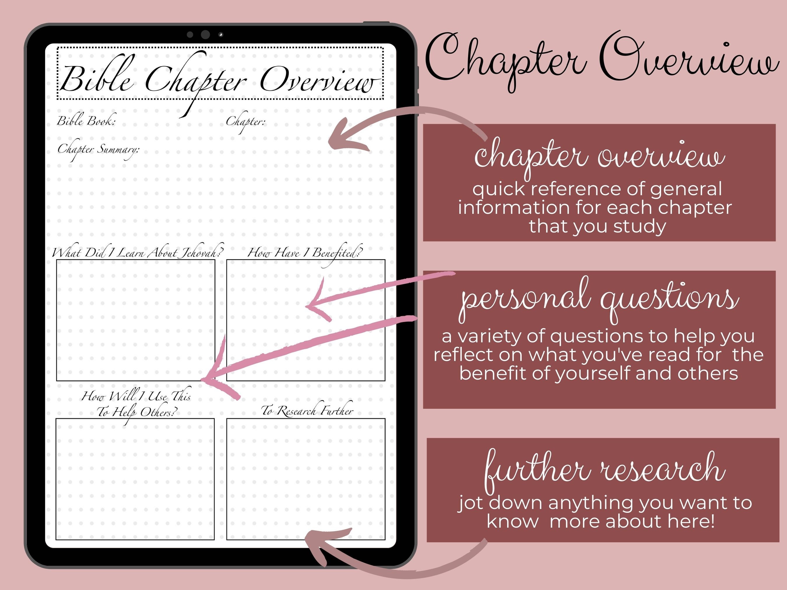 JW Bible Reading Study Journal Bible Study Tracker - Etsy