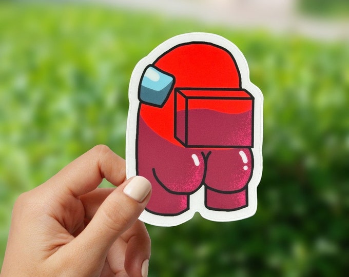 Red Among Us Matte Vinyl Sticker | Water Bottle Sticker | Red Among Us ...
