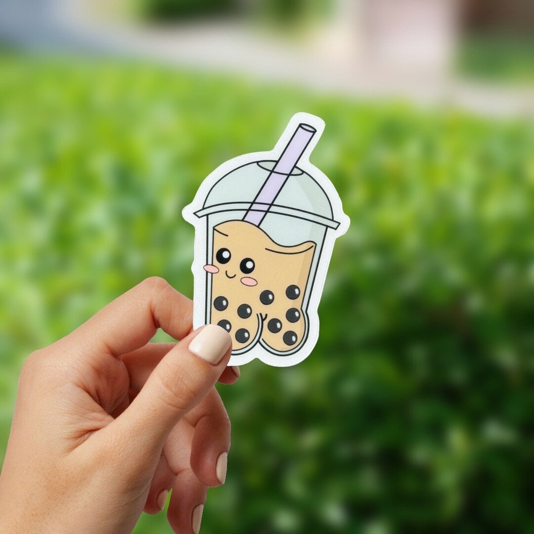Boba Tea Matte Vinyl Sticker | Water Bottle Sticker | Boba Laptop Decal ...