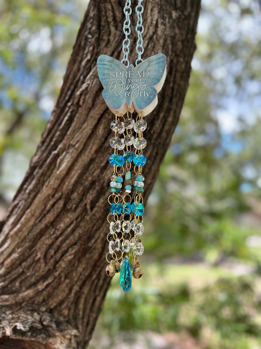 Butterfly Crystal Wind Chime Memorial Chime - Etsy