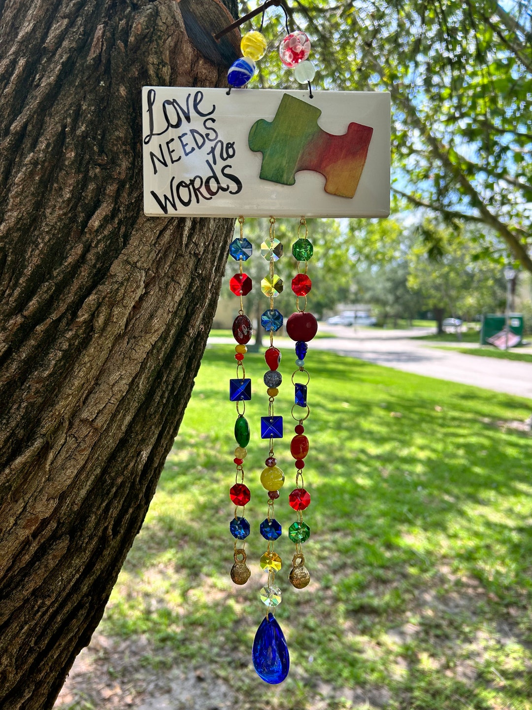 Autism Awareness Crystal Wind Chime - Etsy