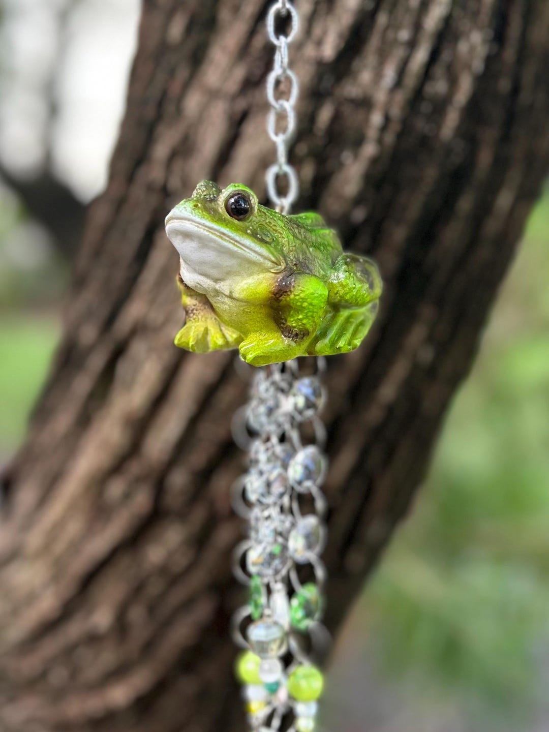 Frog Crystal Wind Chime Garden Frog - Etsy
