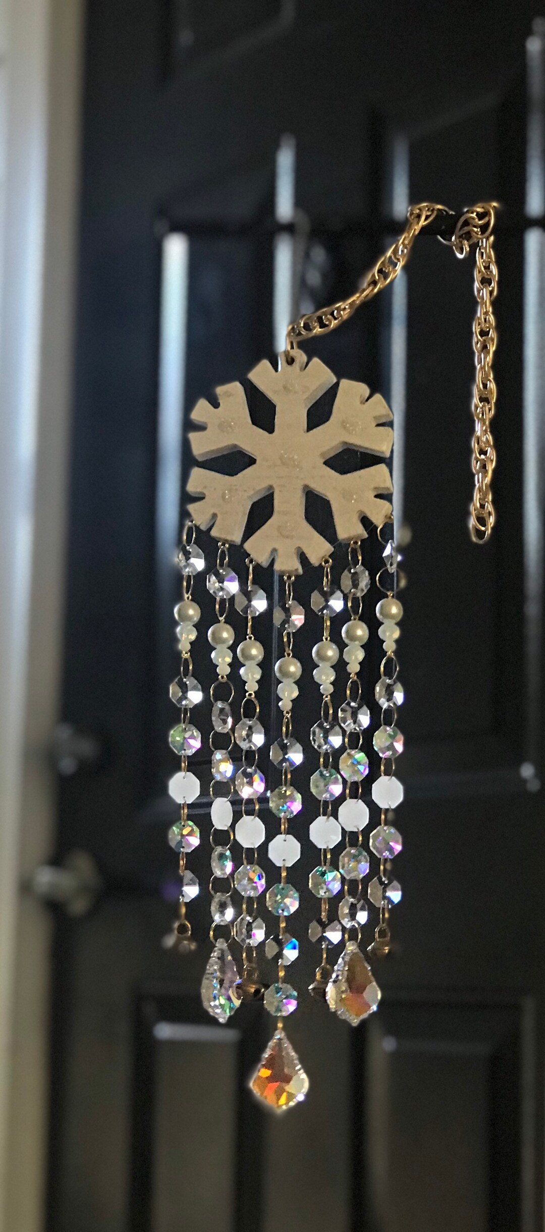 Snowflake Crystal Wind Chime Sun Catcher - Etsy