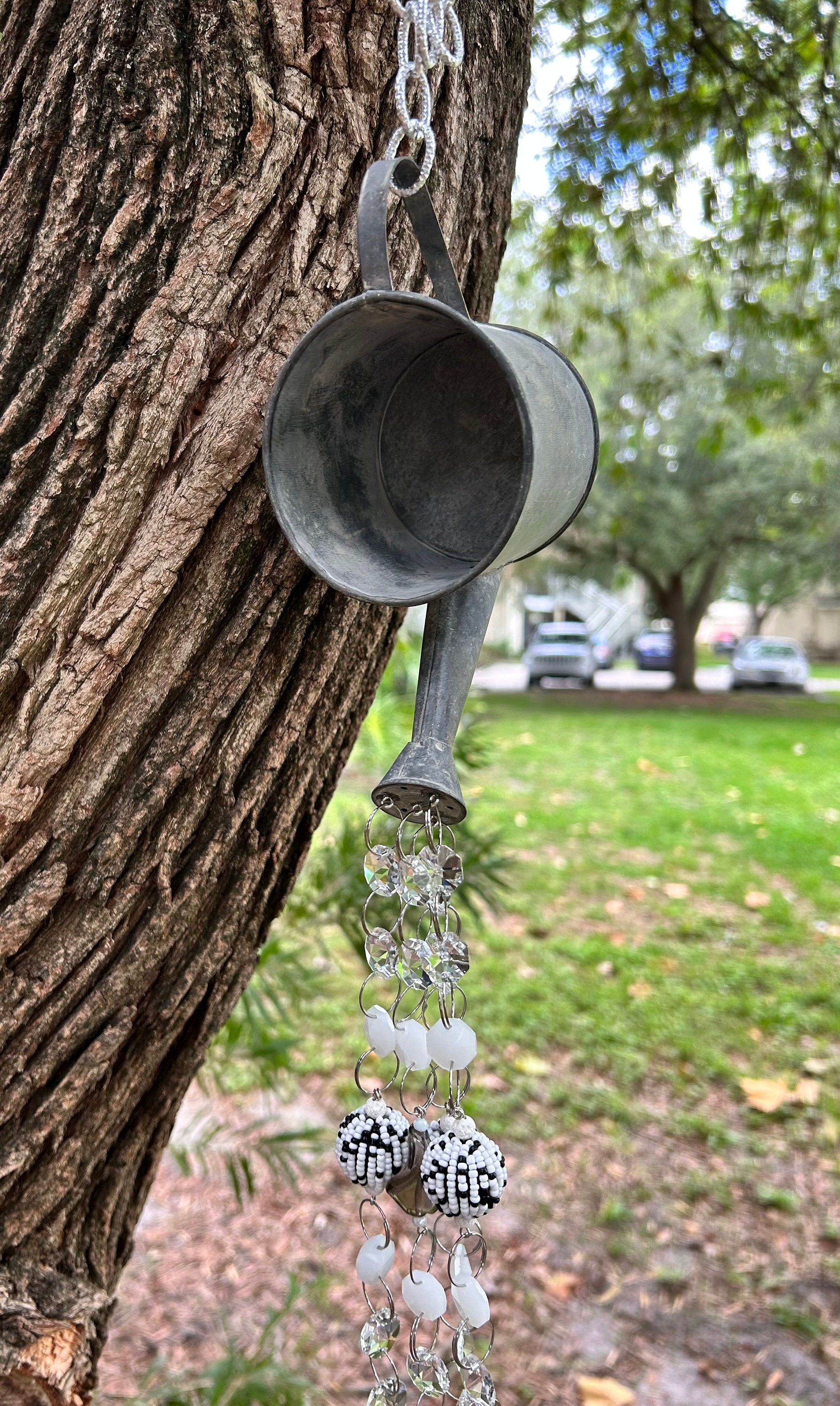 Galvanized Watering Can Crystal Wind Chime - Etsy