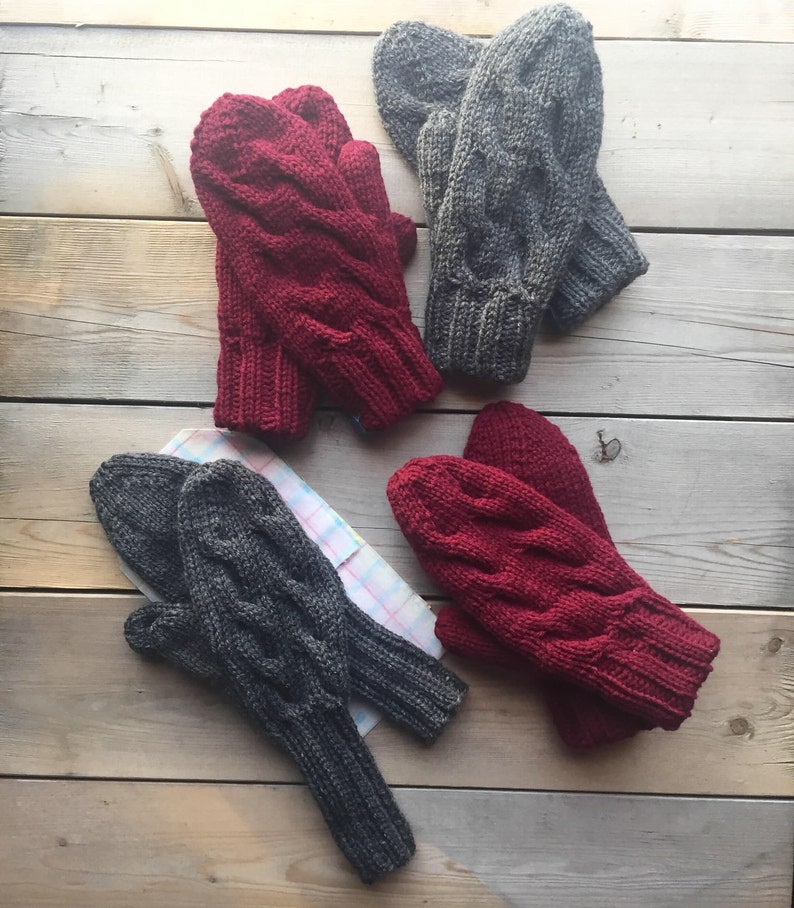 Mitten Pattern - Worsted Weight Yarn With Cable - Etsy