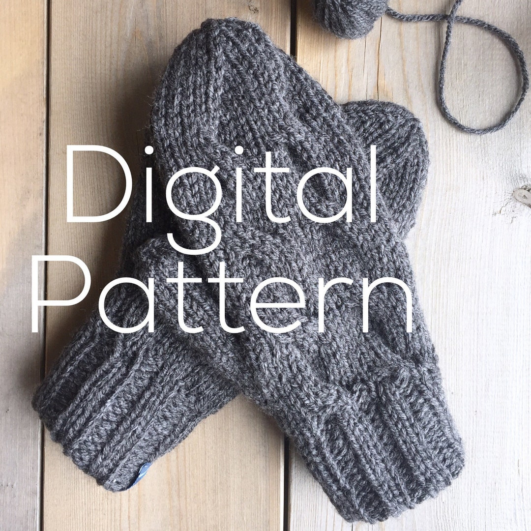 Mitten Pattern - Worsted Weight Yarn With Cable - Etsy