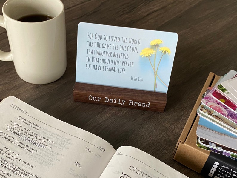 Bible Verse Cards & Holder | 52 Scriptures on 26 Double-sided 5x3.5 ...