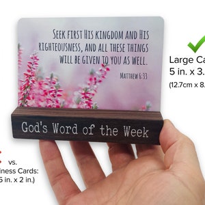 Bible Verse Cards & Holder | 52 Scriptures on 26 Double-sided 5x3.5 ...