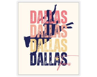 Dallas Football Emblem Round Retro DAL Decal Sticker - Etsy