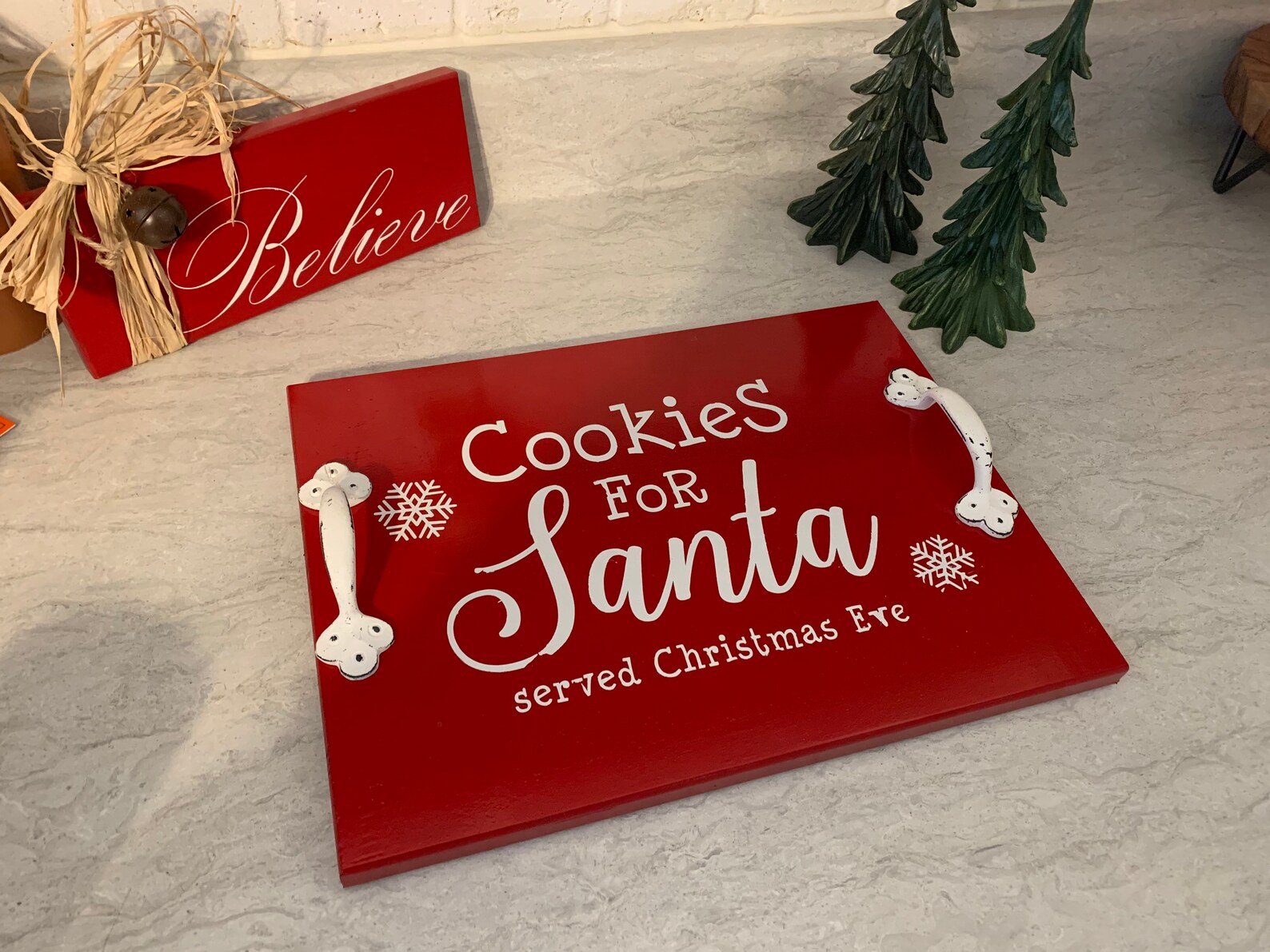 Santa Tray /cookies for Santa Tray / Tray / Serving Tray / - Etsy