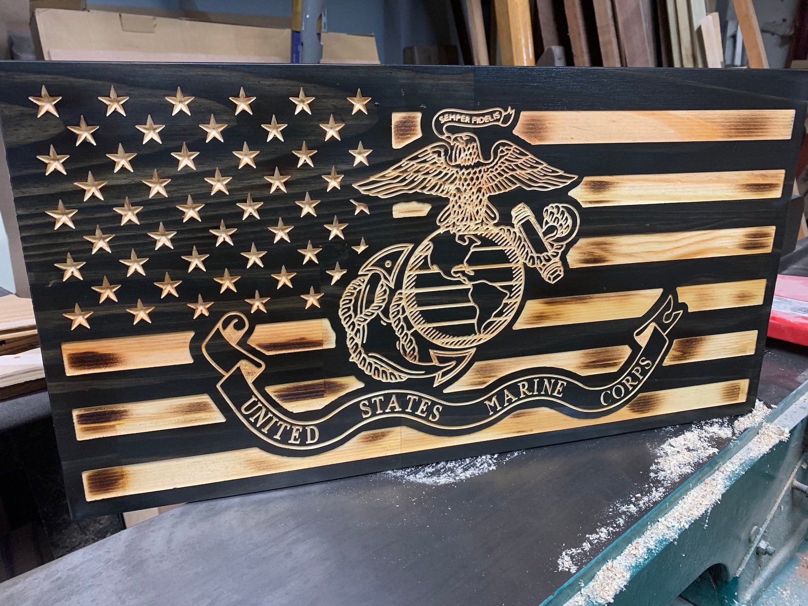 Woodflag / Personalized / Rustic United States Marine Ega - Etsy