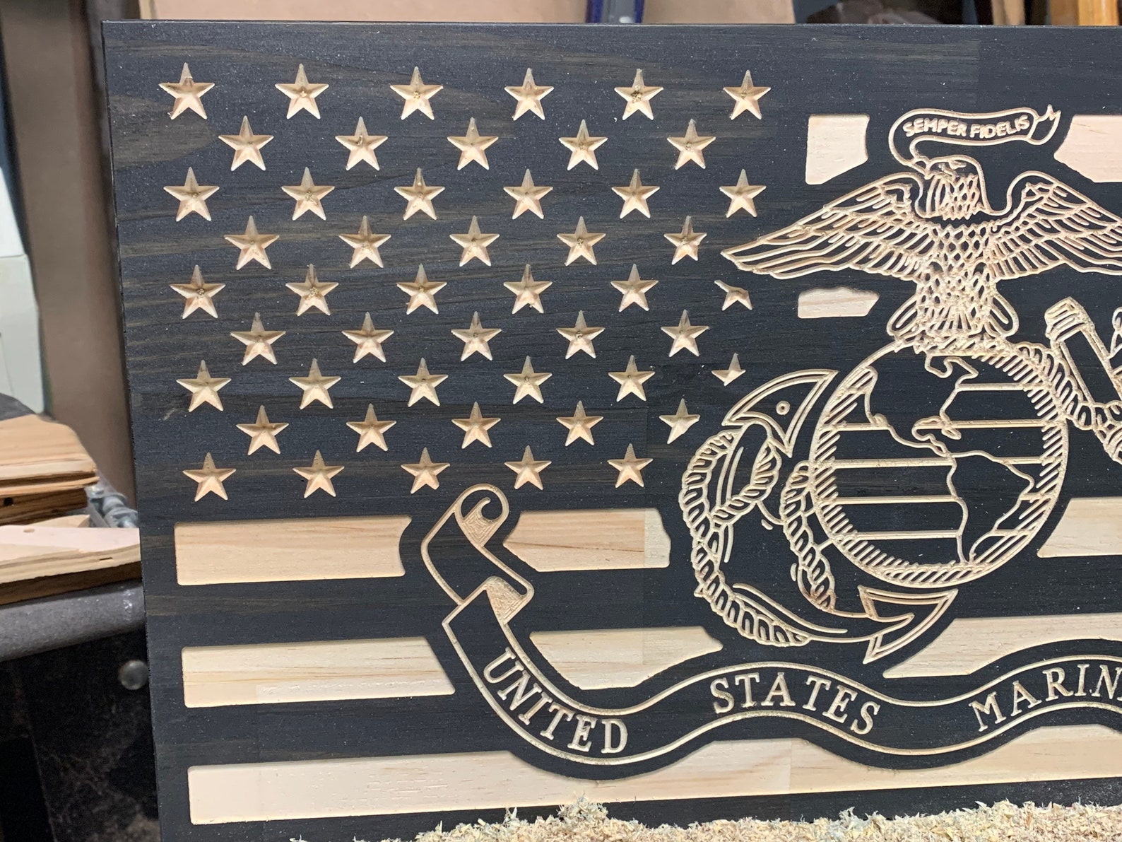 Woodflag / Personalized / Rustic United States Marine Ega - Etsy