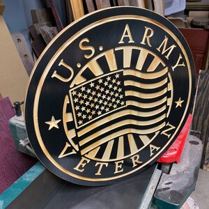 Veteran / Door Round / Patriotic Round / Door Hanger / Door Sign / Flag ...