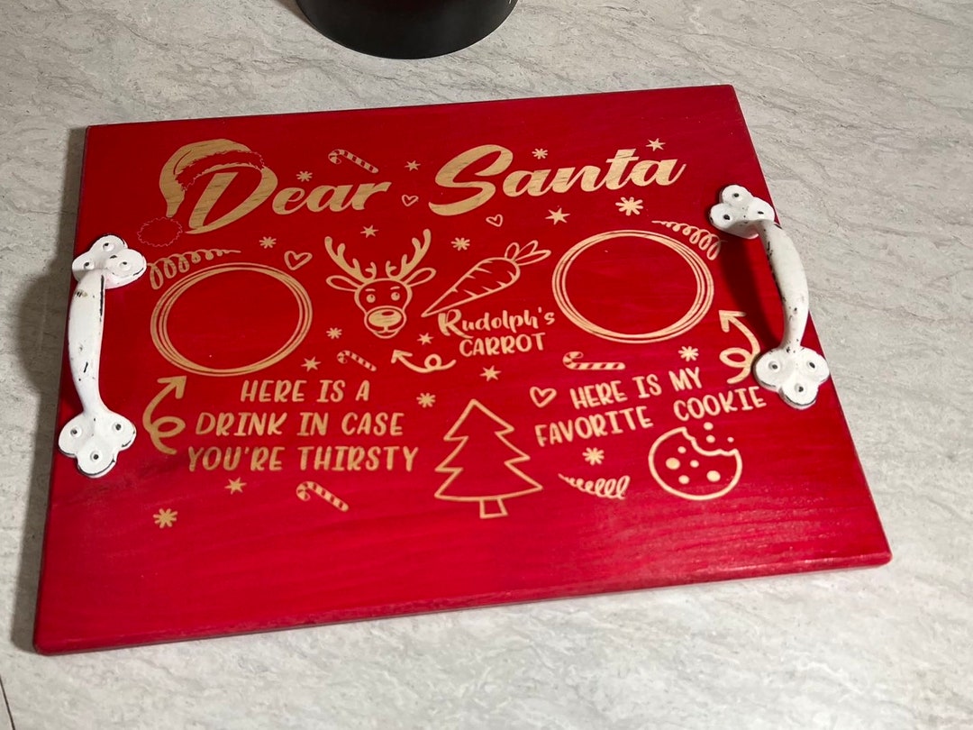 Santa Tray /cookies for Santa Tray / Tray / Serving Tray / Santa Tray ...