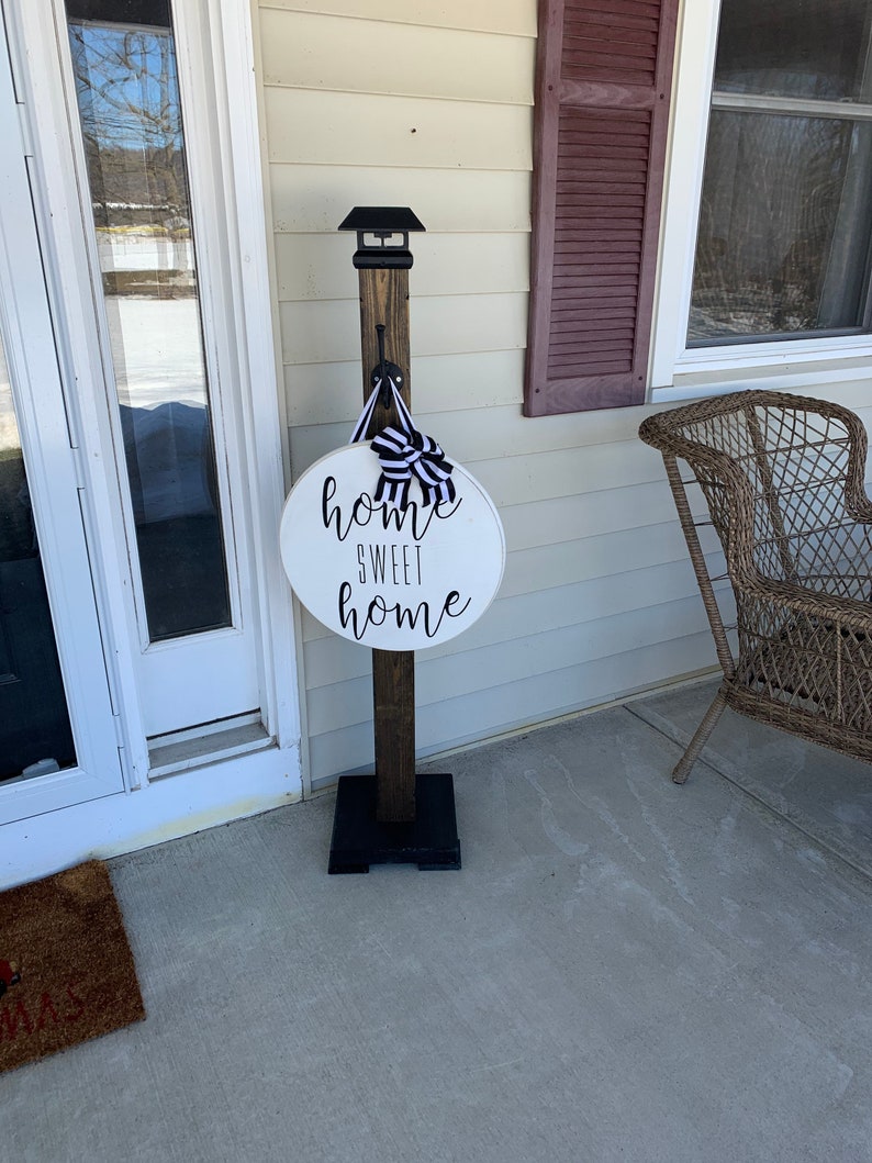 Porch Sign Post / Sign Post / Door Round Display Post / Porch - Etsy