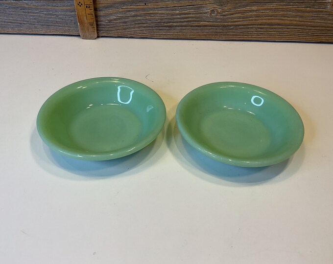 Vintage Green Jadeite Flower Salt Dish Vaseline Glows Mini Cut Glass ...