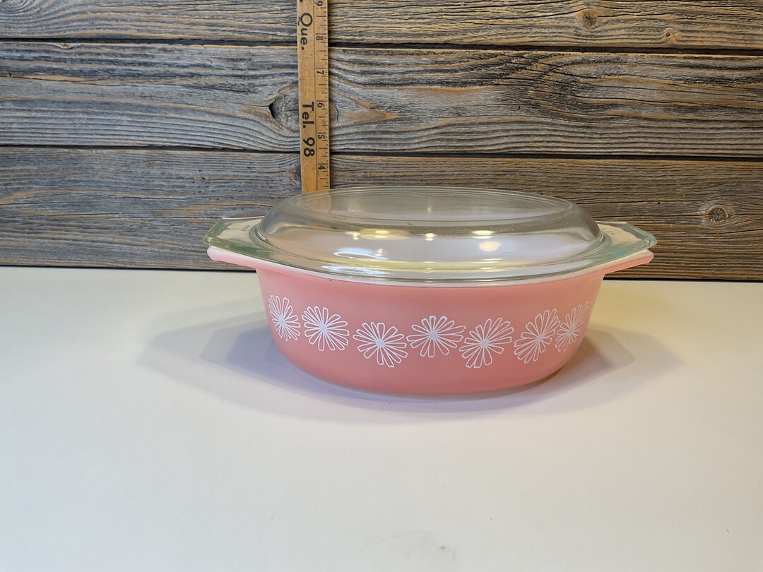 Vintage Pyrex Oval Casserole Pink Daisy 043 - Etsy
