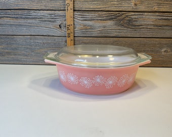 Pink Daisy Vintage Pyrex Oval Covered Casserole Dish With Lid 043 ...