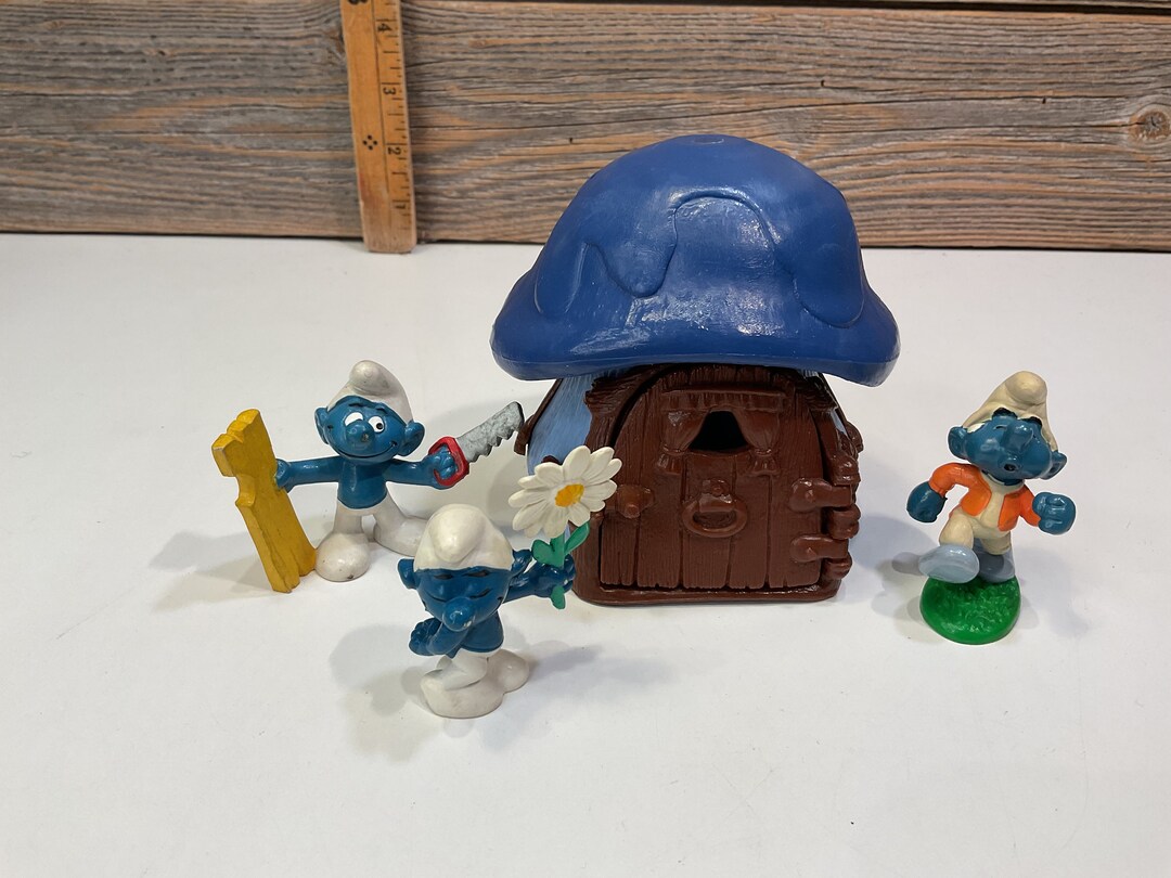 Vintage Schleich Blue House Smurf 197 - Etsy