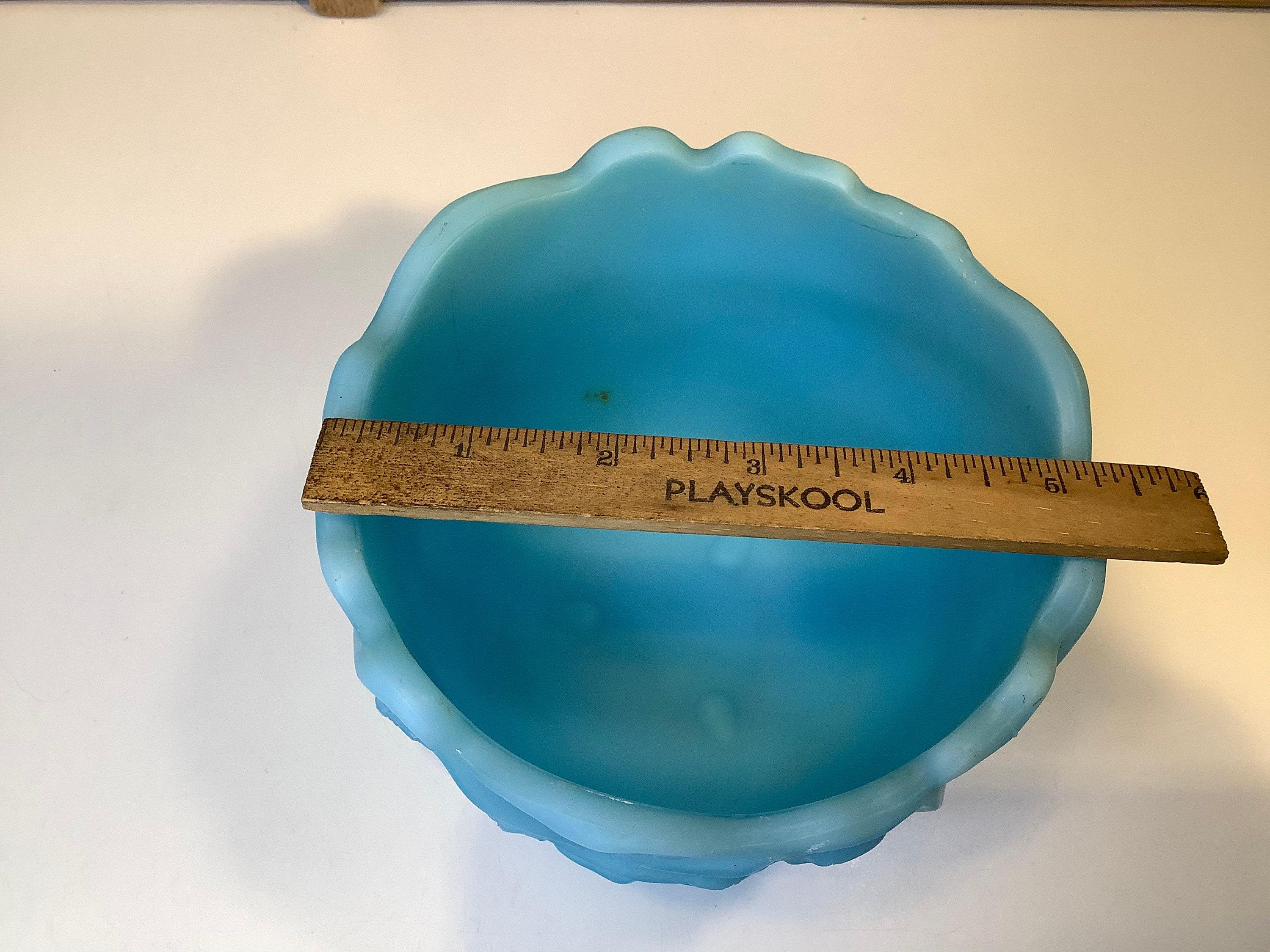 Vintage Fenton Blue Satin Glass Planter | Etsy