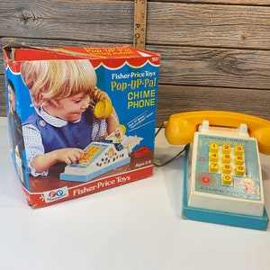 Vintage Fisher Price Po-up-pal Chime Phone 1968 - Etsy