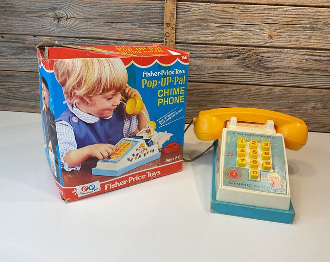 Fisher Price Pop up Pal Chime Phone, Play Push Button Telephone, 1968 ...