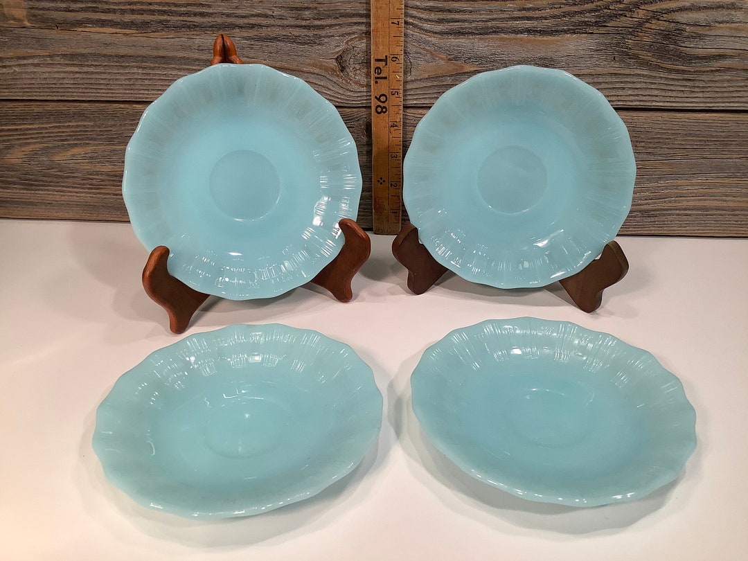 Vintage Pyrex 4 Saucer Turquoise Crown 50' - Etsy