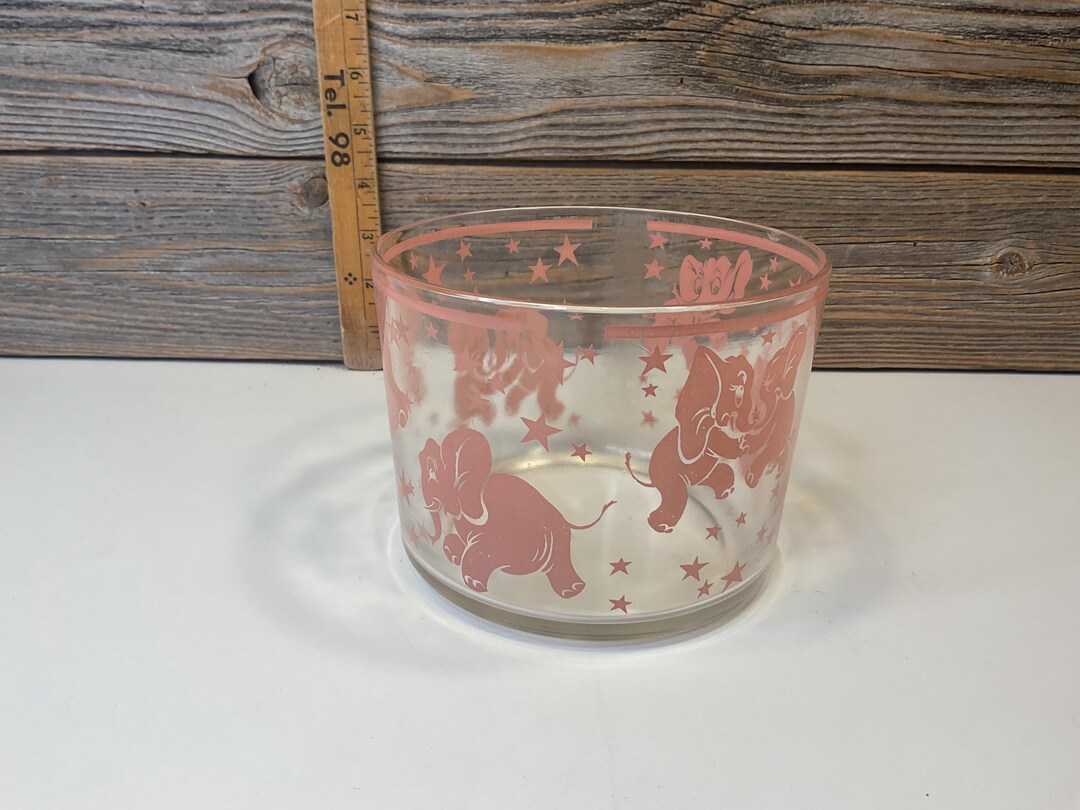 Vintage Hazel Atlas Pink Elephants Ice Bucket 50’ - Etsy UK