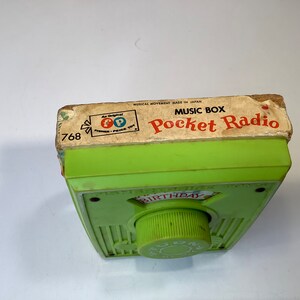 Vintage Fisher Price Green Music Box Pocket Radio Happy - Etsy