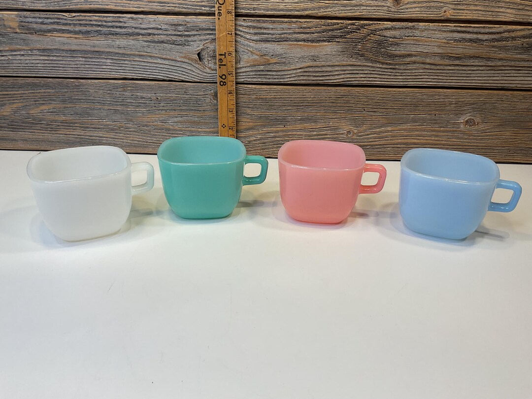 Vintage Glasbake 4 Rainbow Mugs Lipton 50’ - Etsy