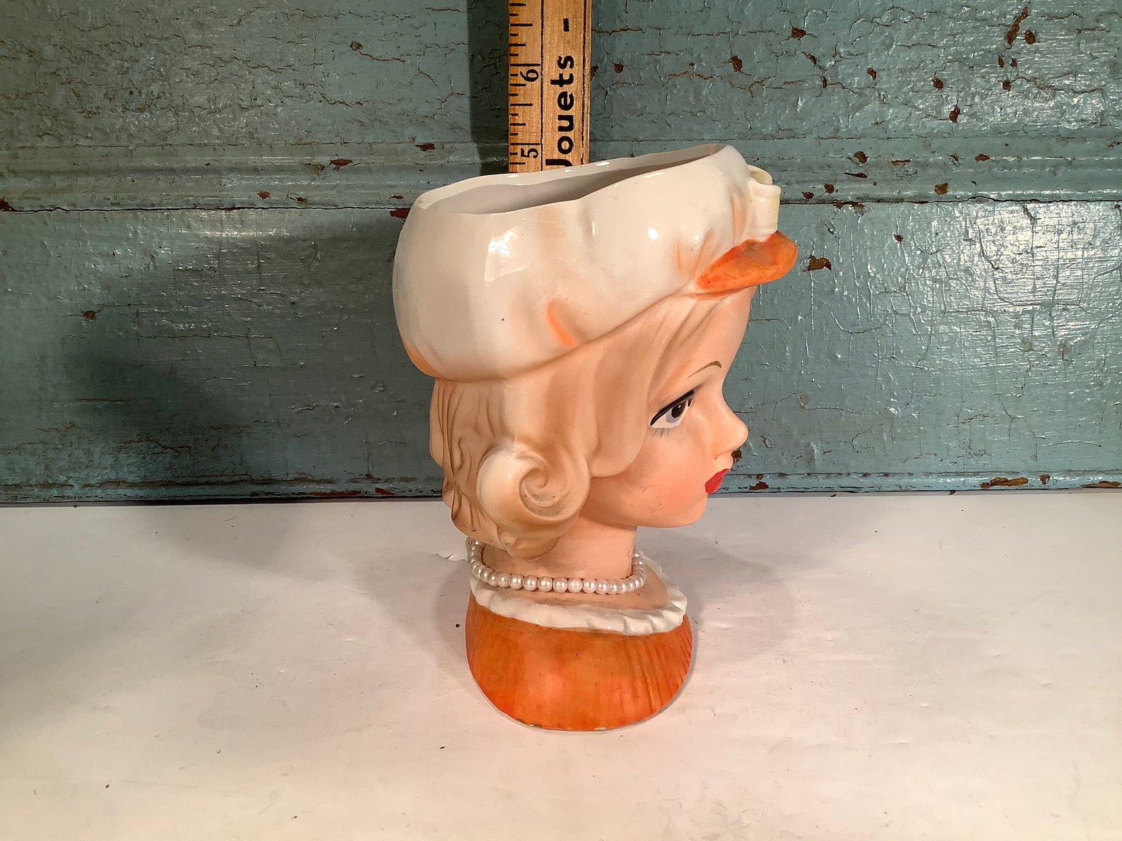 Vintage Relpo Head Vase Blonde and Blue Eyes 50' - Etsy