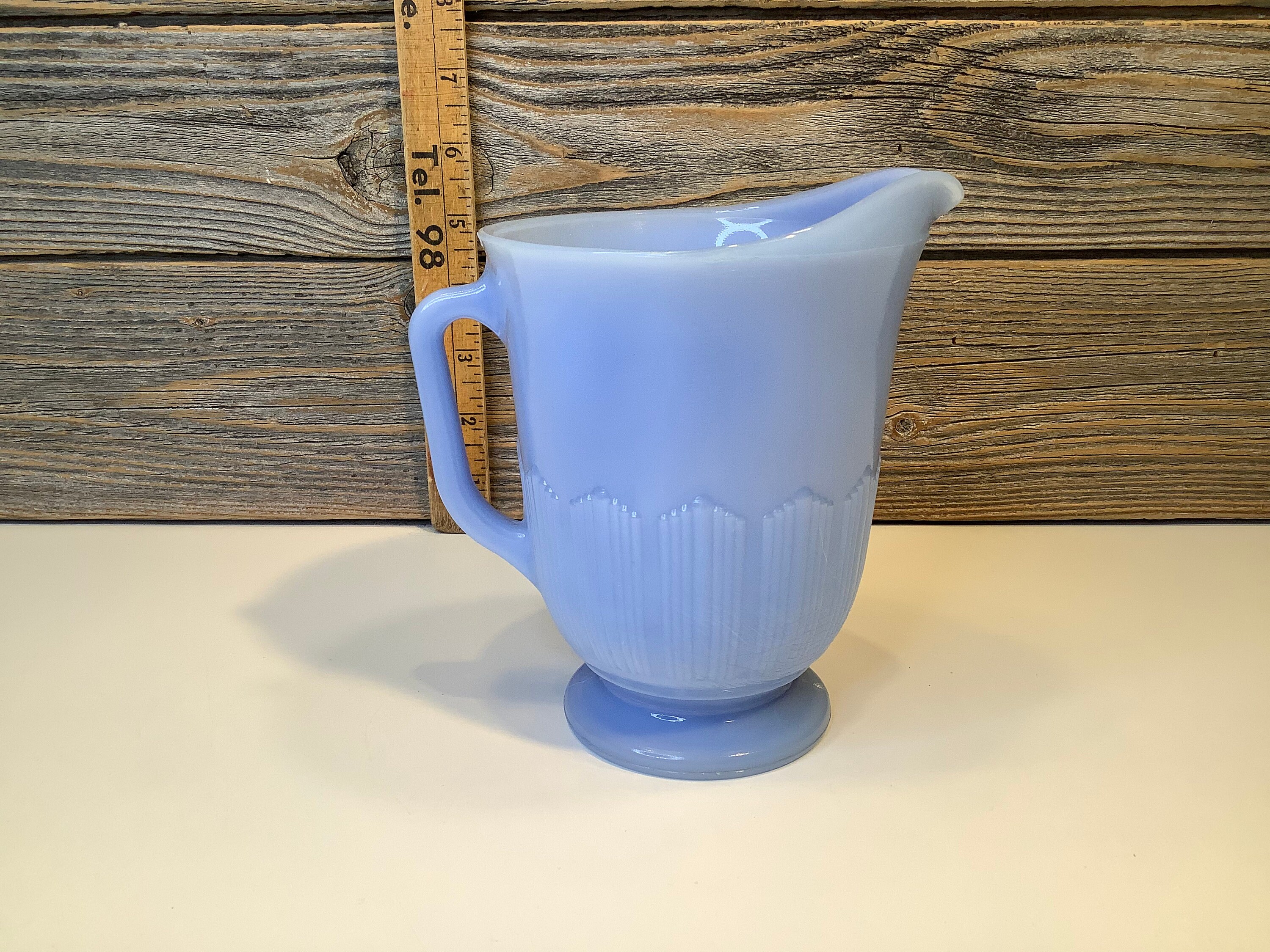 Blue Milk Glass Pitcher