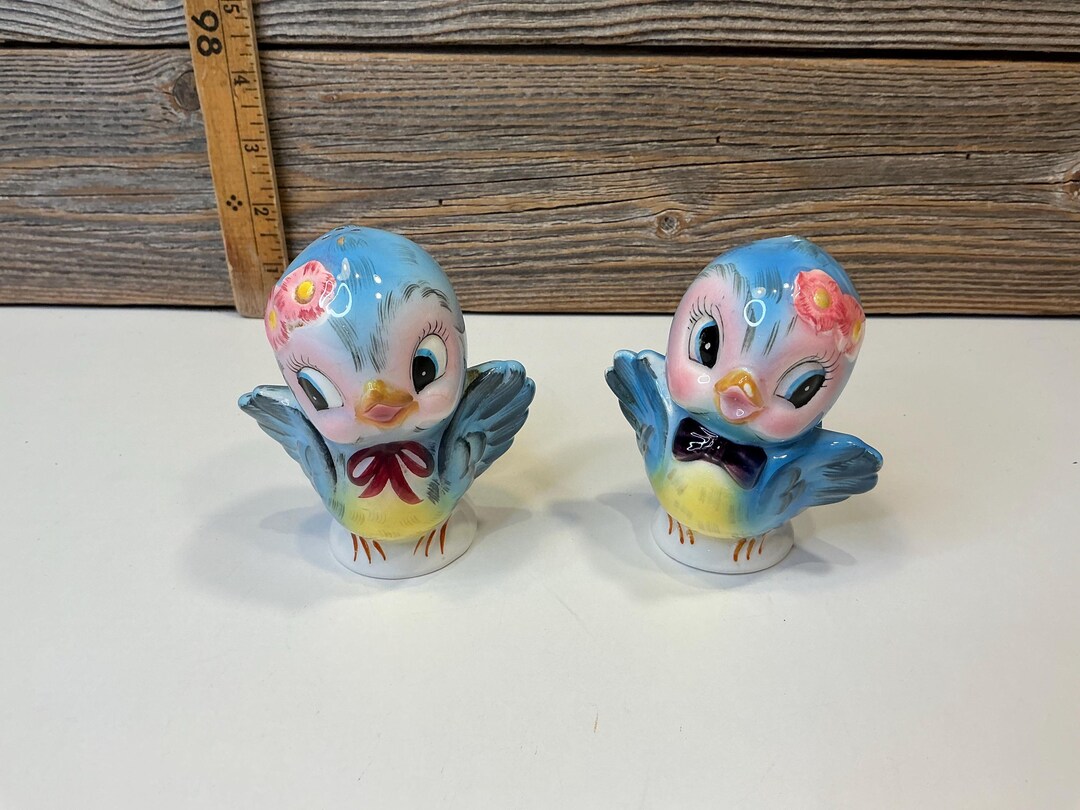 Vintage Lefton Shakers Blue Bird 50’ - Etsy