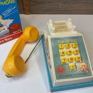 Vintage Fisher Price Po-up-pal Chime Phone 1968 - Etsy