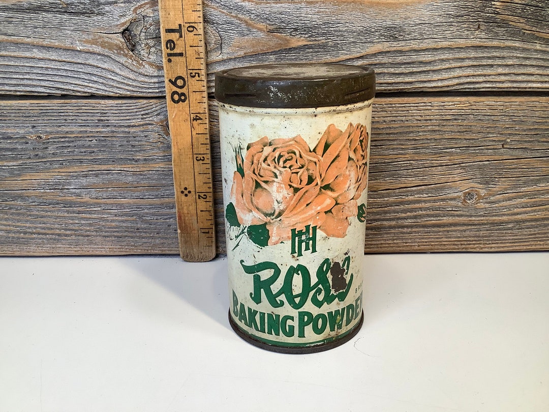 Vintage Rose Brand Tin Can Baking Powder 40' - Etsy