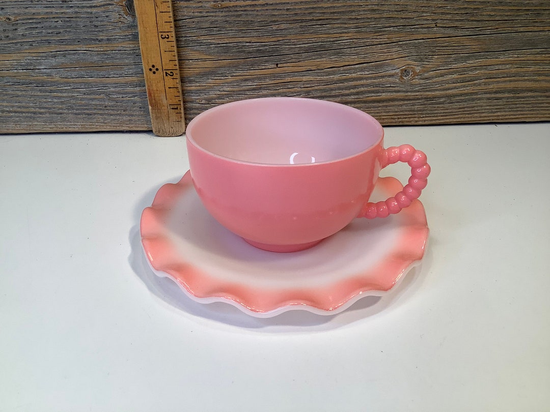 Vintage Hazel Atlas Cup and Saucer Pink Crinoline 50' - Etsy