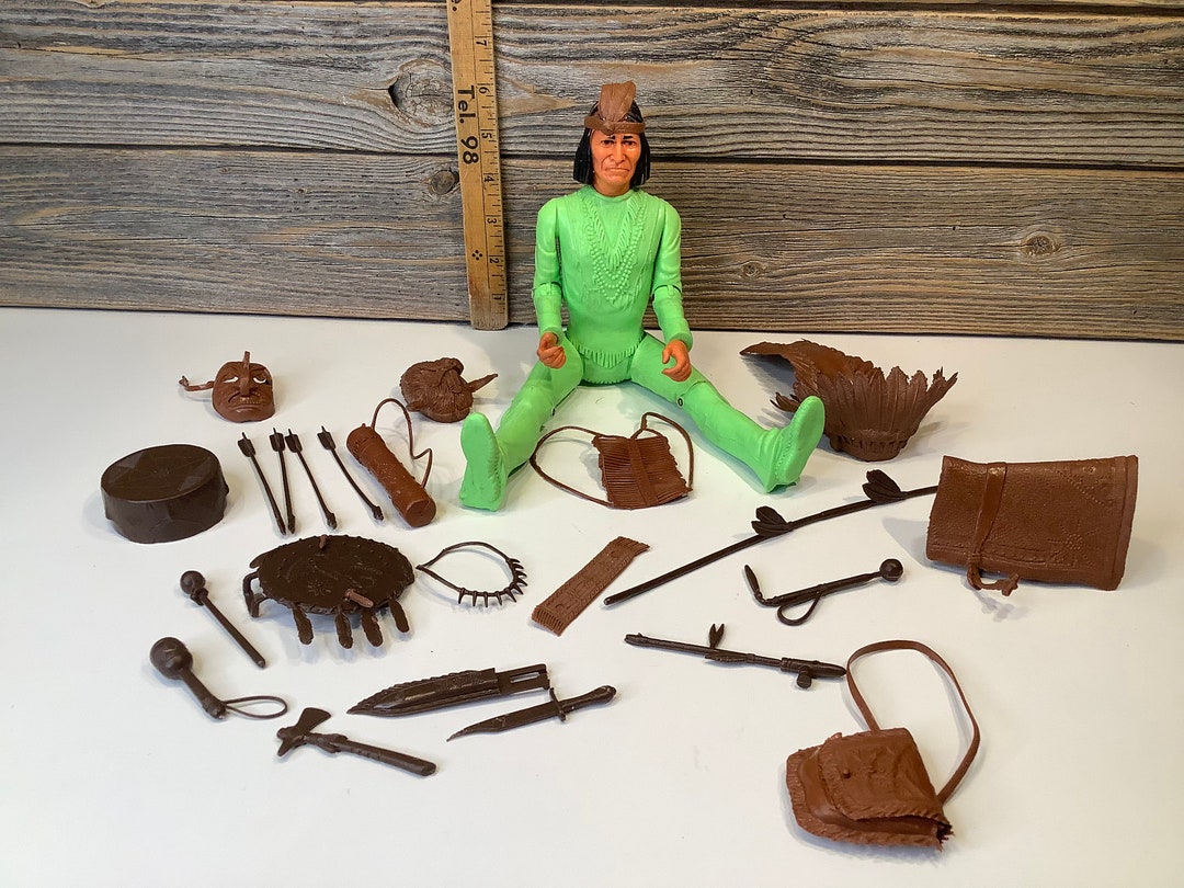 Vintage Marx Fighting Geronimo Green Figurine 70' - Etsy