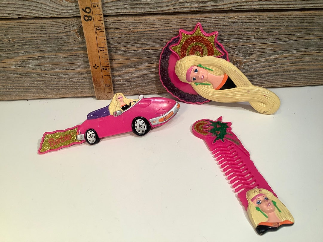 Vintage Mattel Barbie Comb, Brush and Mirror Set 1994 - Etsy