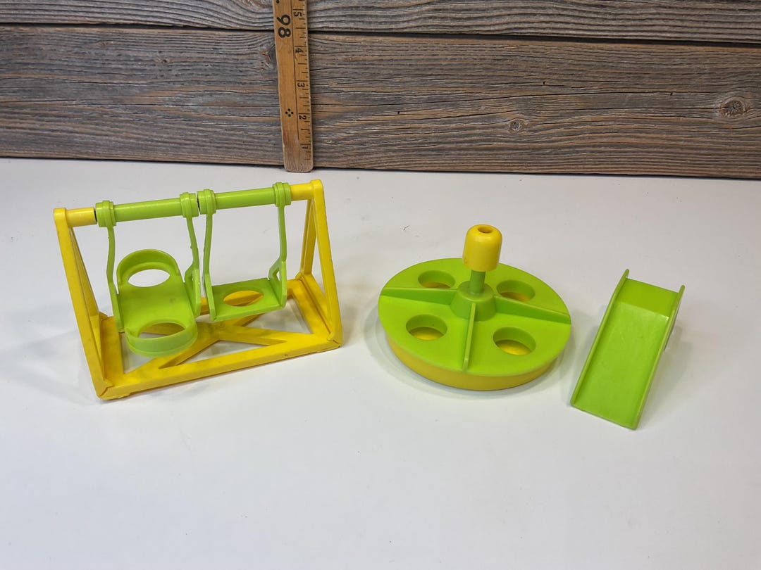 Vintage Fisher Price Little People Swing and Turnstile School 70’ - Etsy