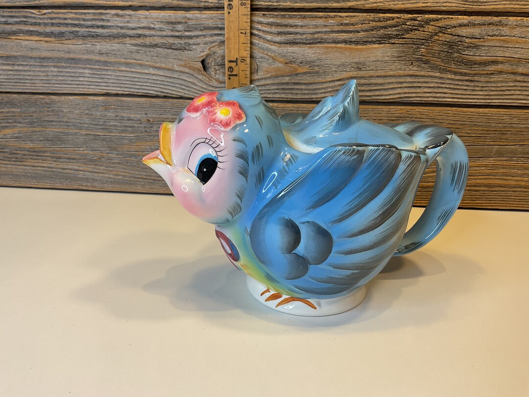 Vintage Lefton Blue Bird Teapot 50’ - Etsy
