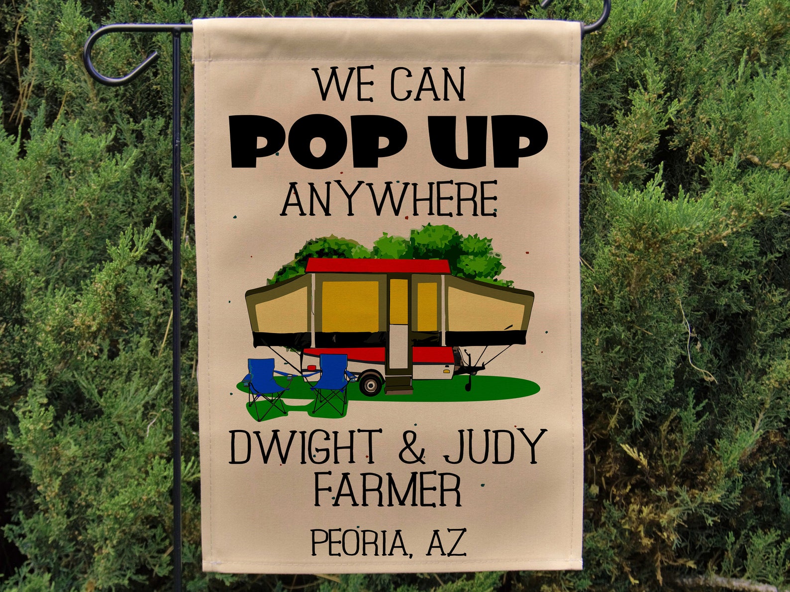 We Can Pop UP Anywhere Personalized Campsite Flag or Wall - Etsy