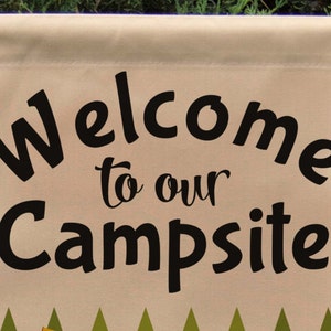 Welcome to Our Campsite Personalized Camping Garden Flag, Camping Sign ...