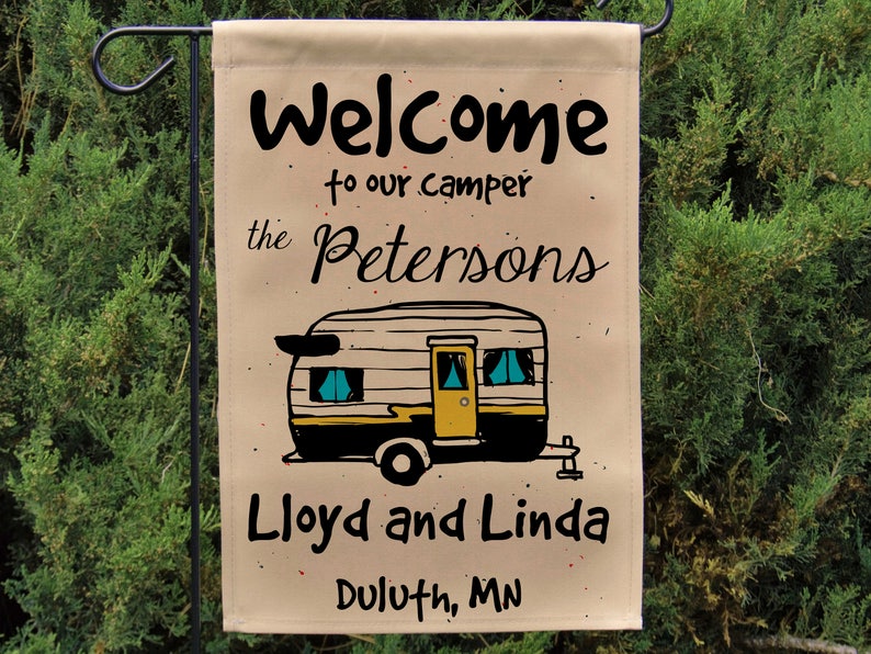 Welcome to Our Camper Personalized Garden Flag RV Gift - Etsy